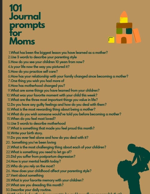 101 Mom Journal Prompts - Etsy