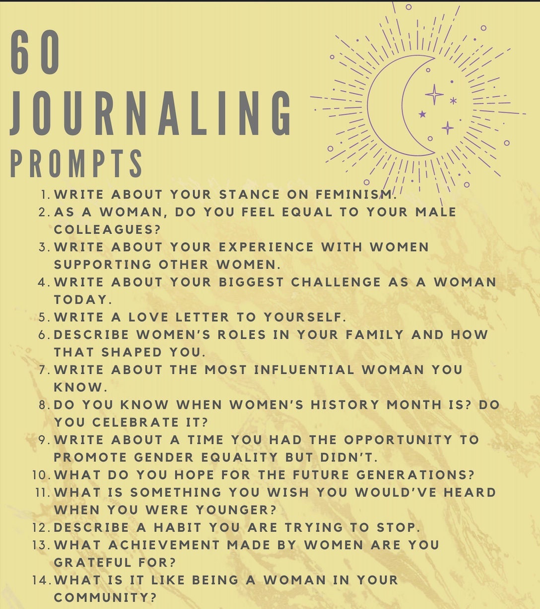 60 FEMINISM JOURNAL PROMPTS, Female Empowerment, Women Confidence ...