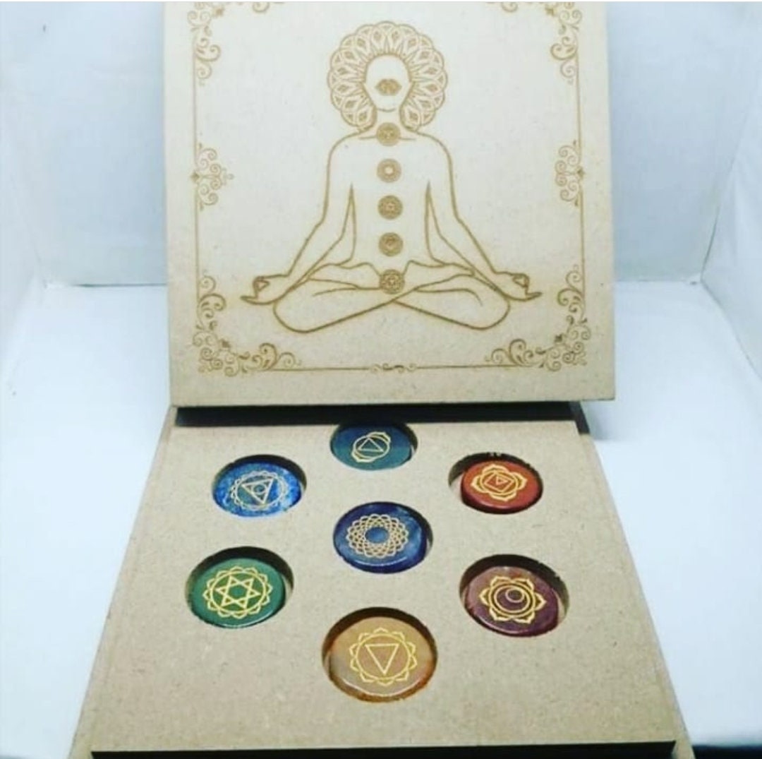 7 Chakra Set With Wooden Box - Etsy
