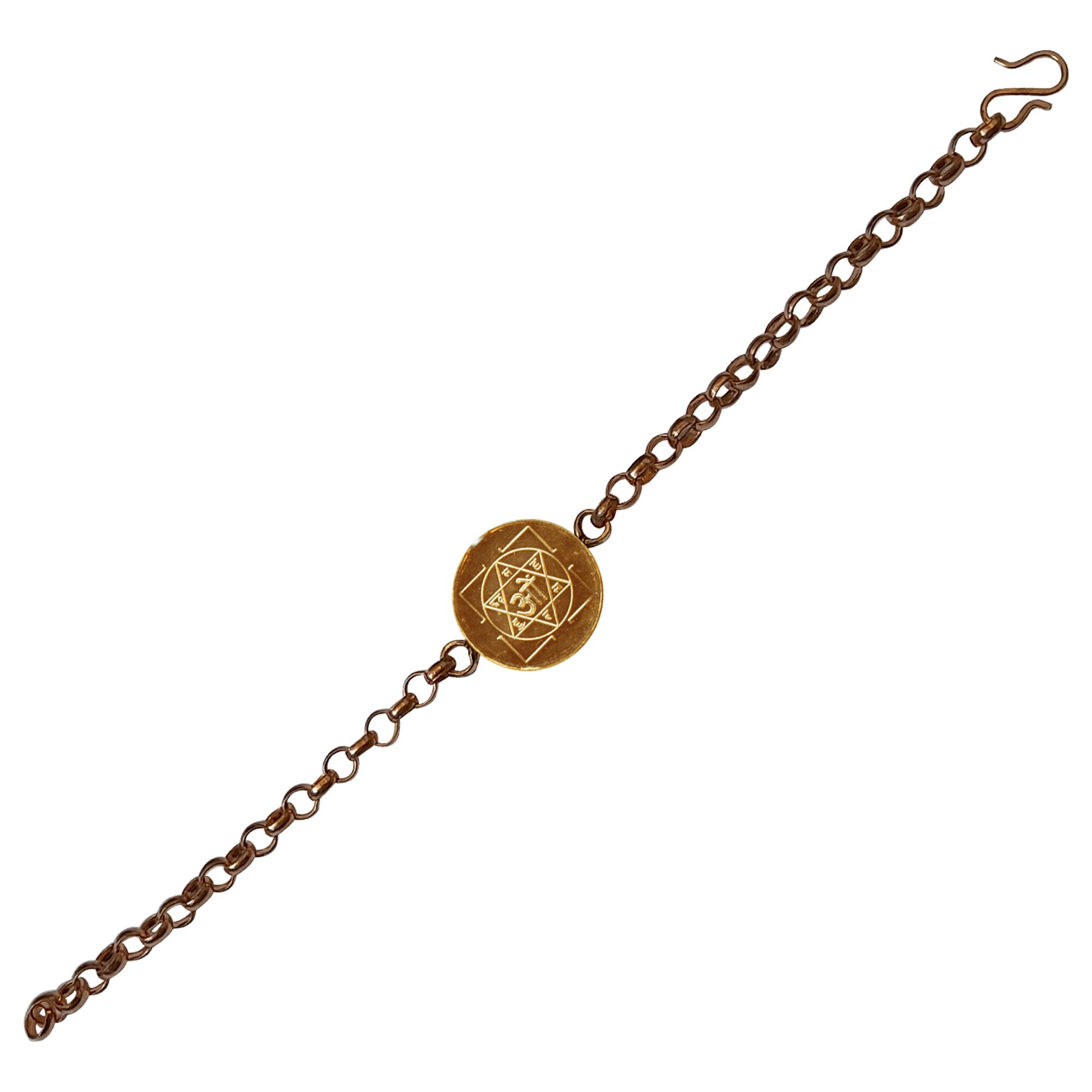 Sudarshana Yantra With Hand Crafted Copper Chain Bracelet Adjustable ...