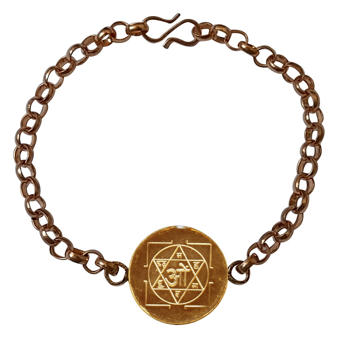 Sudarshana Yantra With Hand Crafted Copper Chain Bracelet Adjustable ...