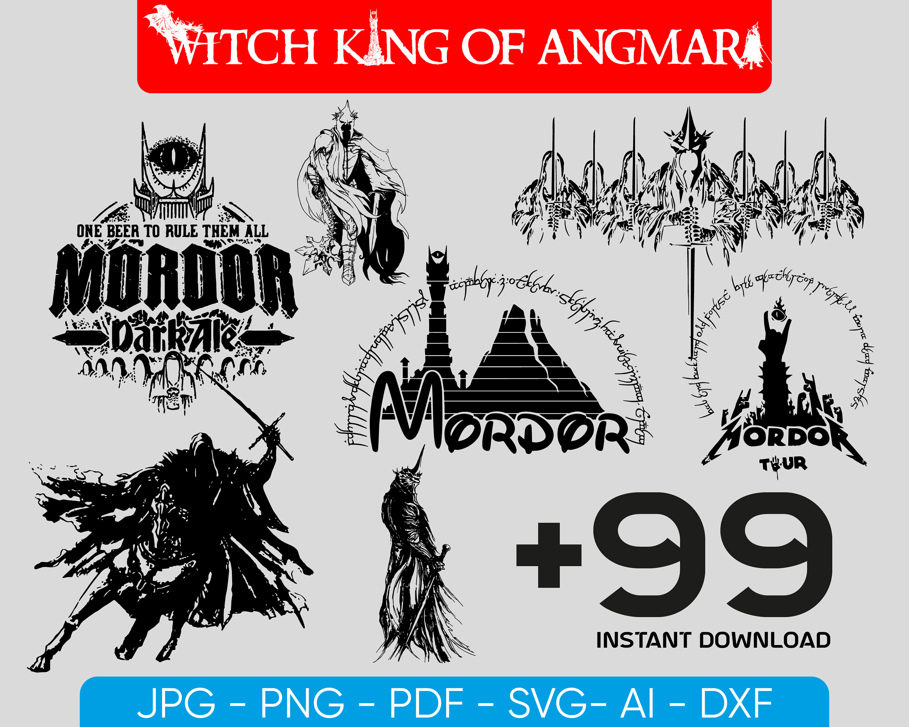 Witch-king of Angmar Package Mordor Bundle Svg Angmar Mordor - Etsy ...