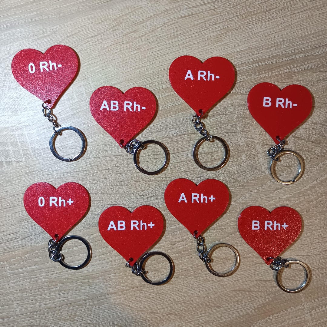 Blood Type Keychain - Etsy