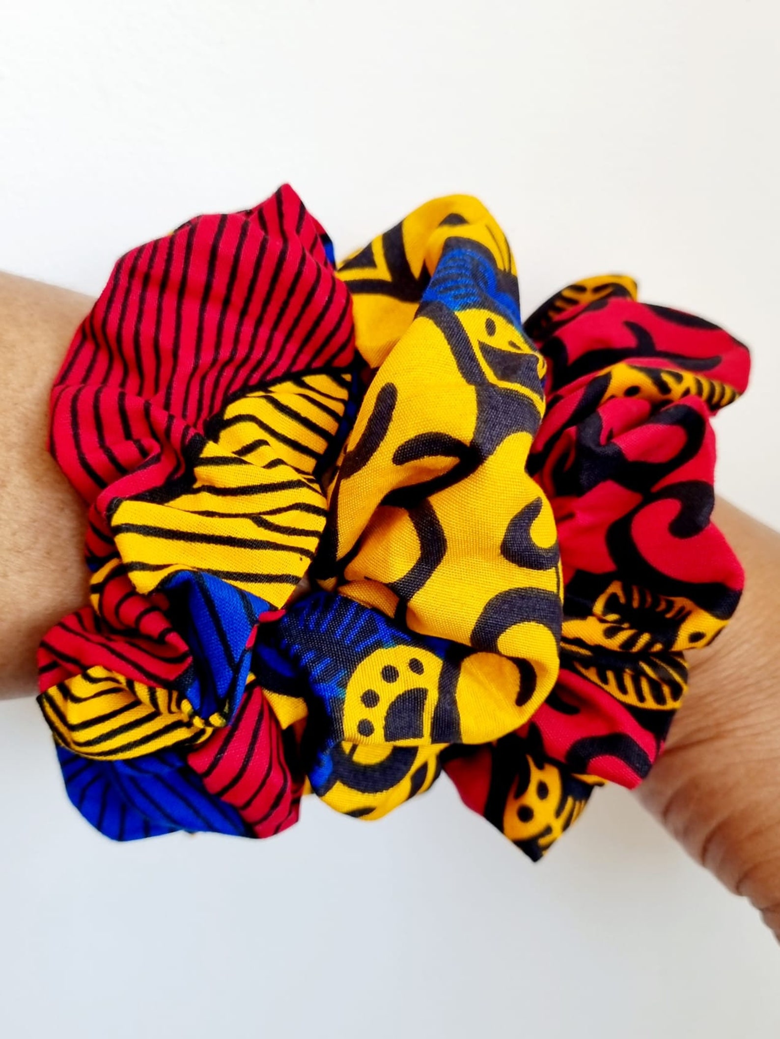 African Print Scrunchies Set (3) - Handmade Ankara Hair Ties - Etsy