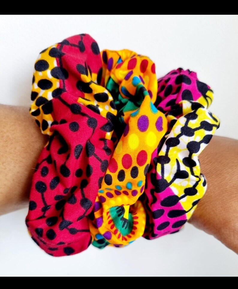 African Print Scrunchies Set (3) - Handmade Ankara Hair Ties - Etsy