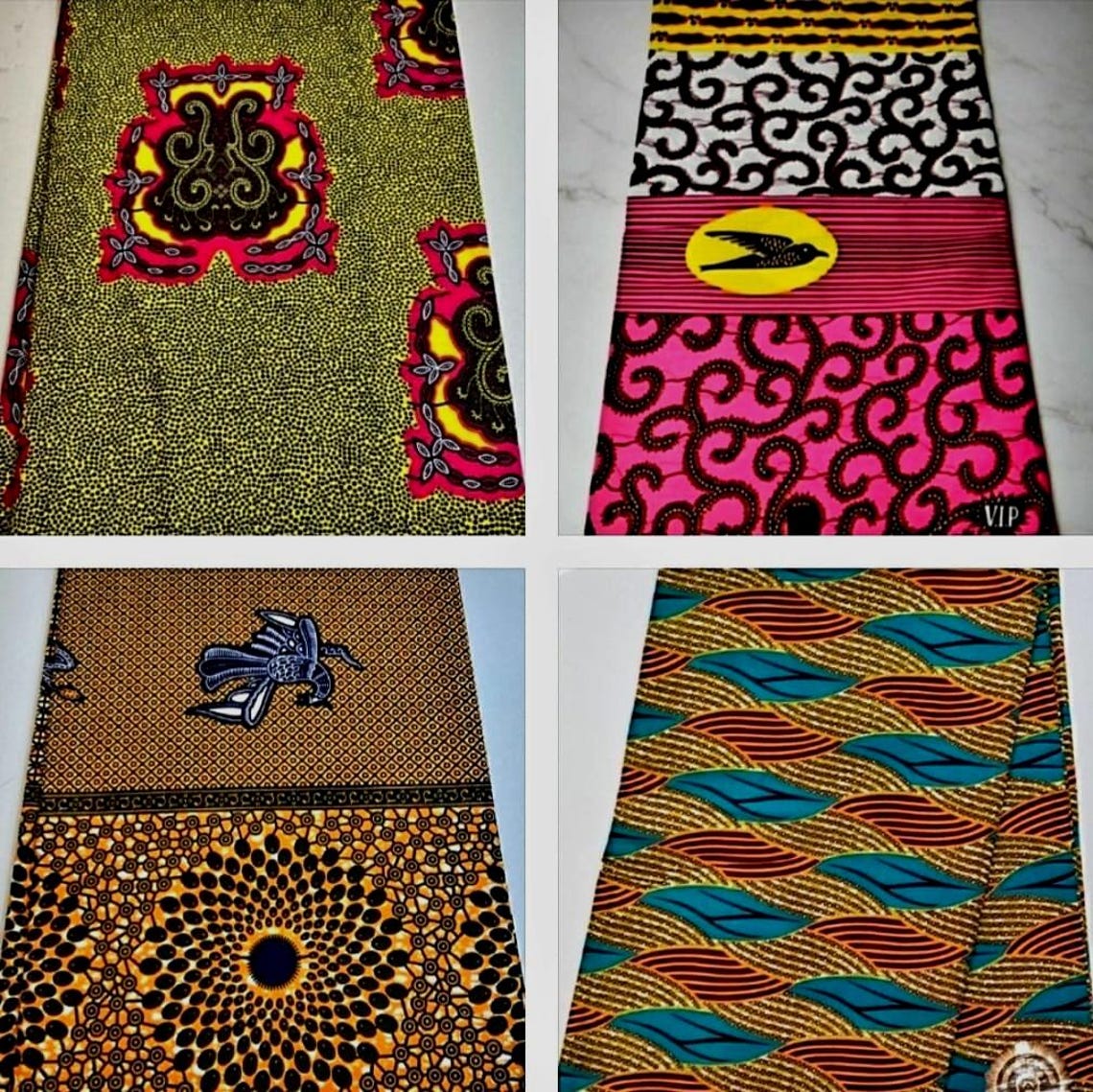 Dressmaking African Fabrics 100% Cotton / Assorted African Prints ...