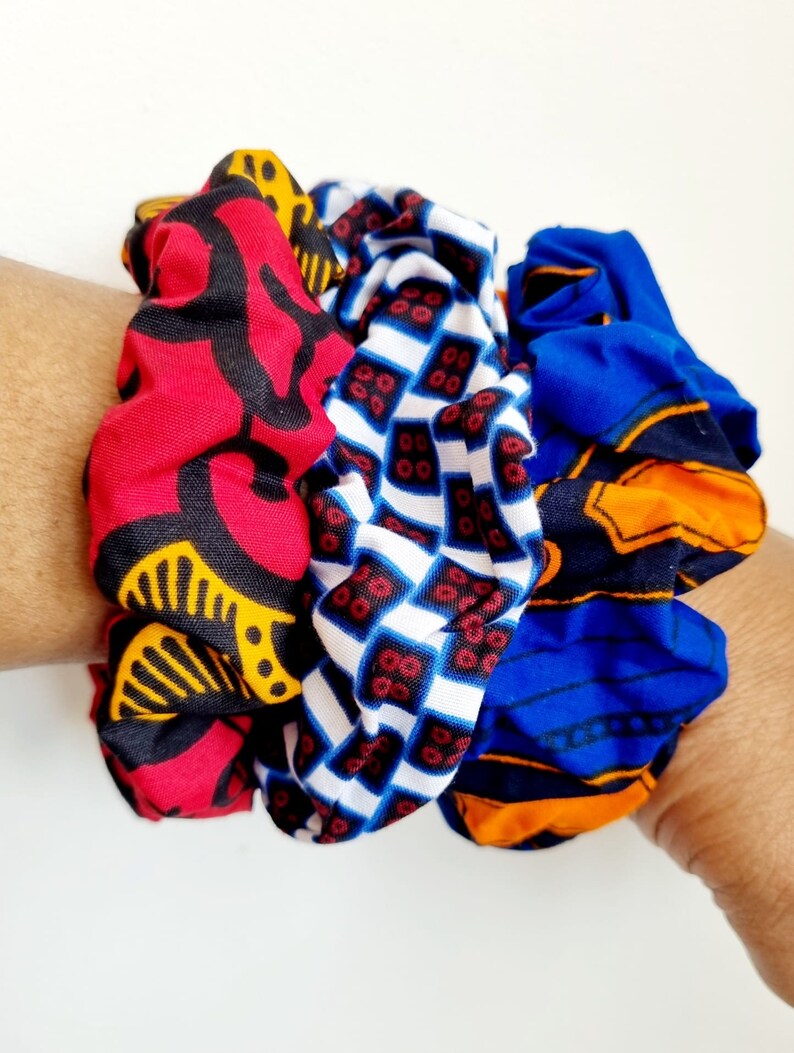 African Print Scrunchies Set (3) - Handmade Ankara Hair Ties - Etsy