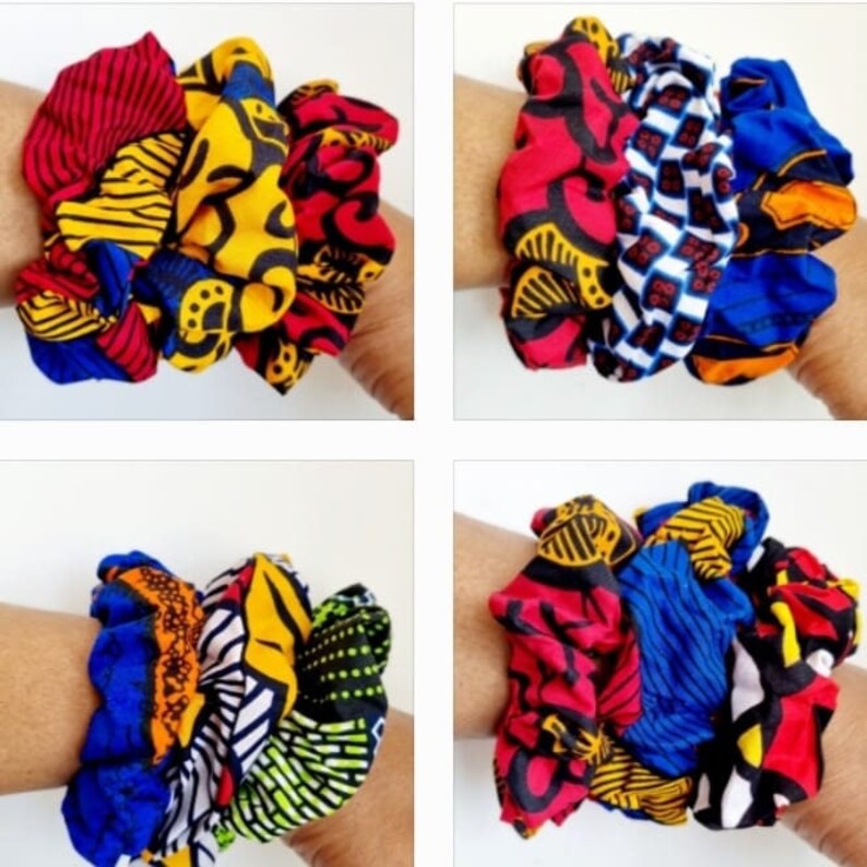 African Scrunchies Set(3)/assorted Ankara Kitenge Hairbands/multicolour ...