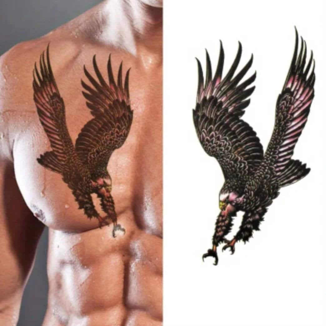 Large Size Temporary Tattoos Fake Body Art Waterproof Stickers for Men ...