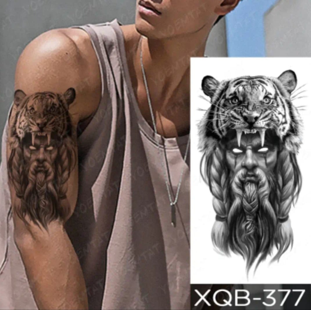 Large Size Temporary Tattoos Fake Body Art Waterproof Stickers for Men ...