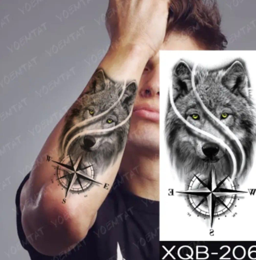 Large Size Temporary Tattoos Fake Body Art Waterproof Stickers for Men ...