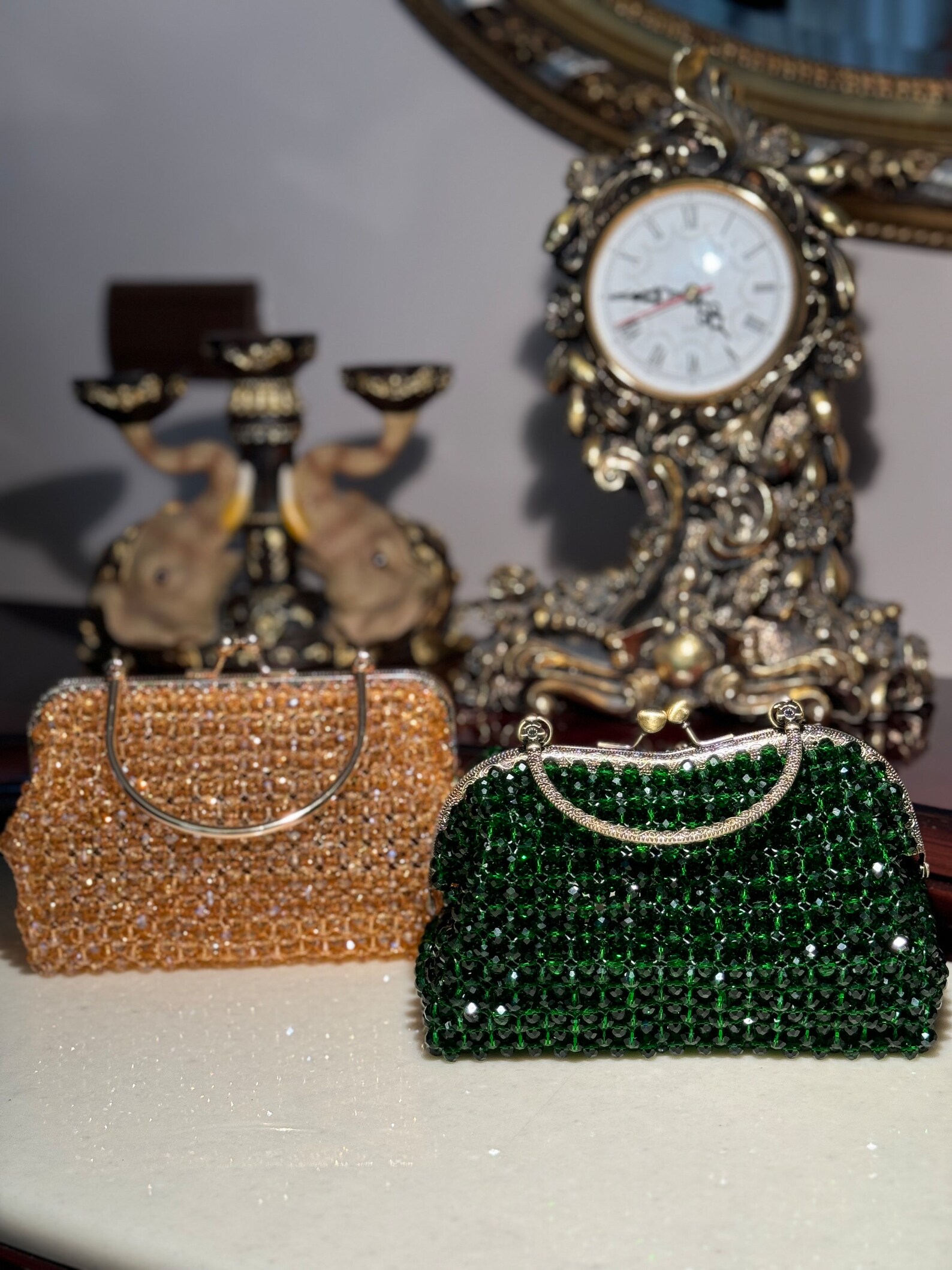 Green Crystal Bag. Handmade Bead Bags.beaded Bags. Beaded Bags. Crystal ...