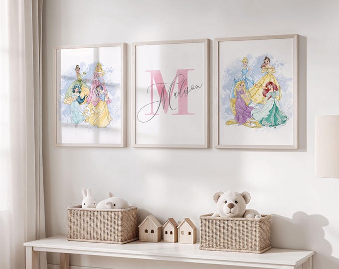 Princess Nursery Decor - Pastel Nursery Decor - Princess Wall Art ...