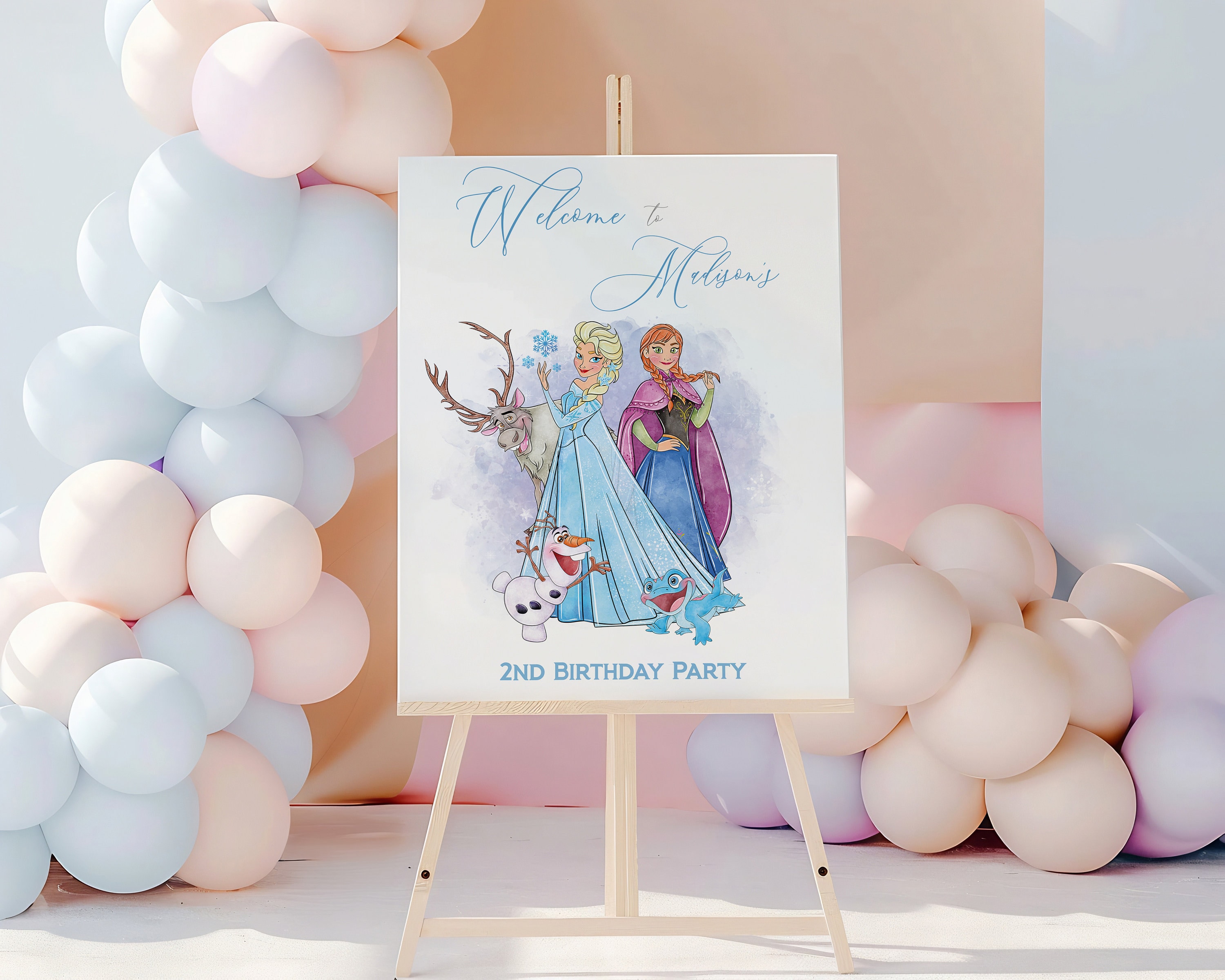 Editable Disney Frozen Birthday Party Welcome Sign, Frozen Party Decor ...