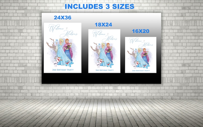 Editable Frozen Birthday Welcome Sign: Instant Download (24x36, 18x24 ...