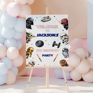 Editable Star Wars Birthday Welcome Sign: Printable Kids Party (digital ...