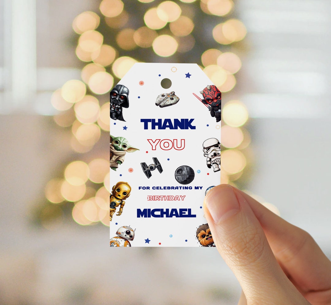 Editable Tag Template, Star Wars Birthday Gift Tag, Instant Download ...