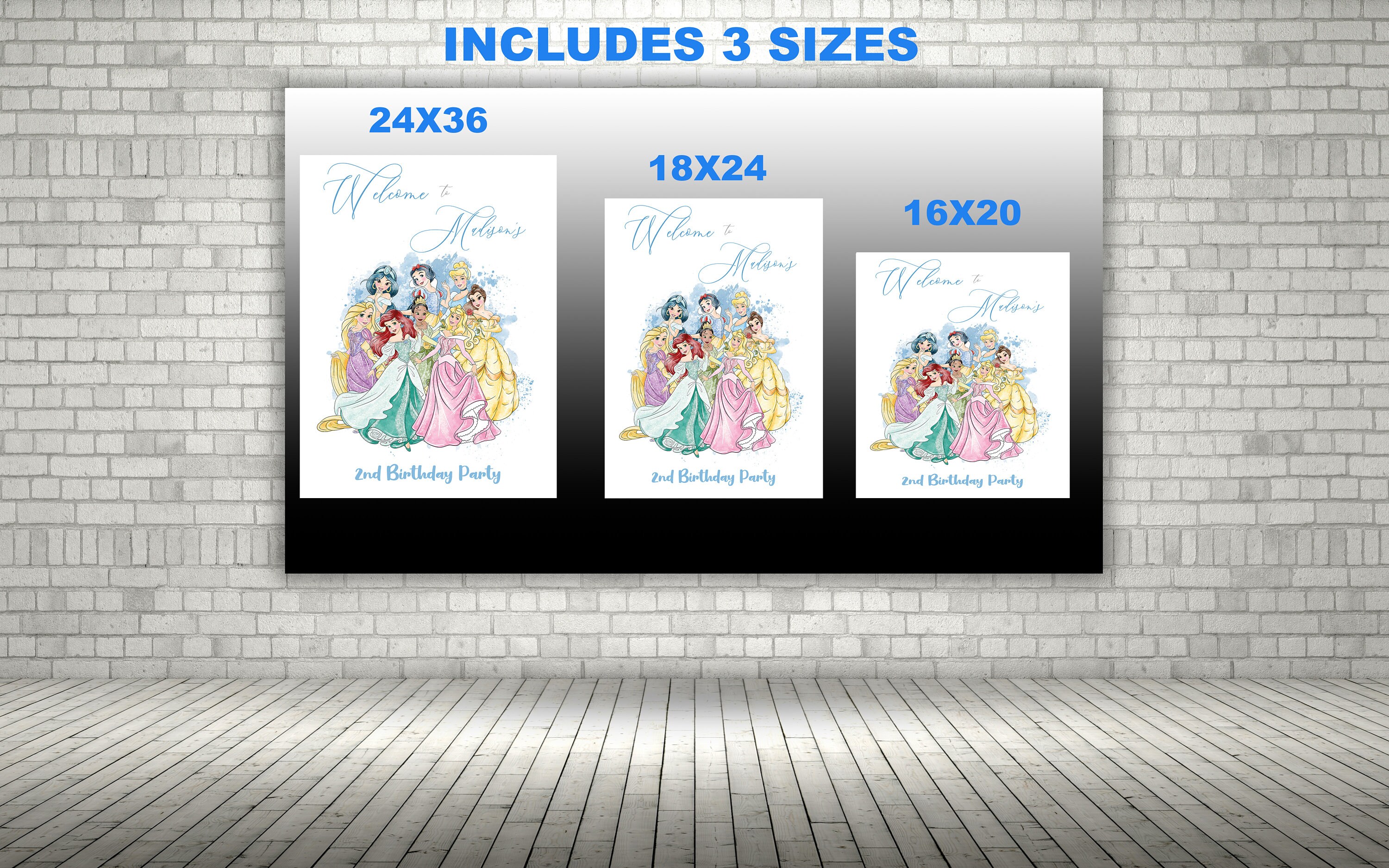 Editable Disney Princess Birthday Party Welcome Sign, Princess Party ...