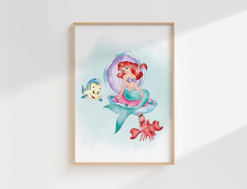 Personalized Mermaid Wall Art, Custom Name Nursery Decor (digital ...