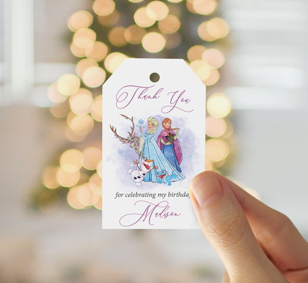 Frozen Birthday Thank You Tag: Editable Favor Tag (digital Download) - Etsy