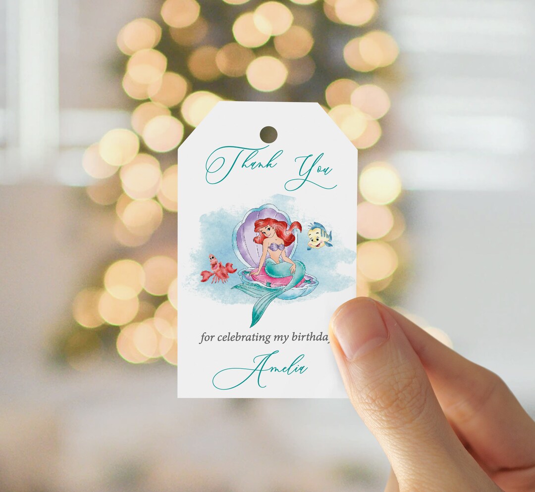 Editable Tag Template, Mermaid Birthday Gift Tag, Instant Download ...