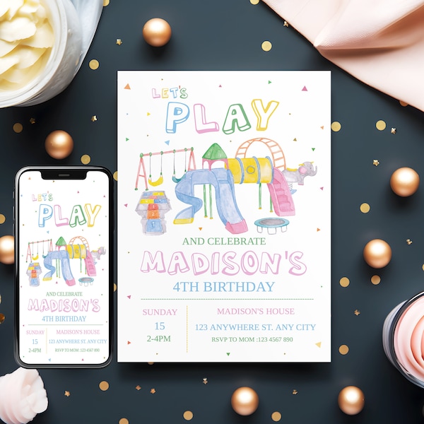 Bounce Indoor Playground Invitation - Etsy