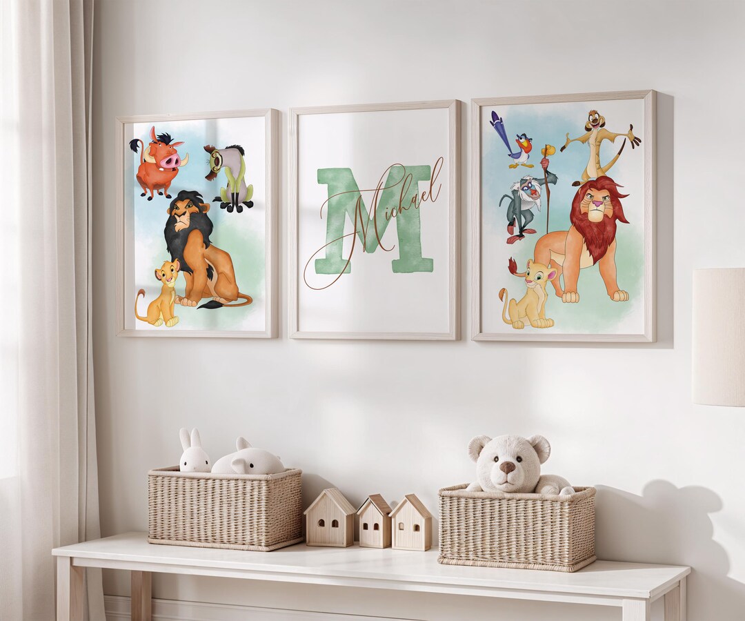 Personalized Lion King Wall Art, Simba, Musafa, Nala, Timon, Pumbaa ...