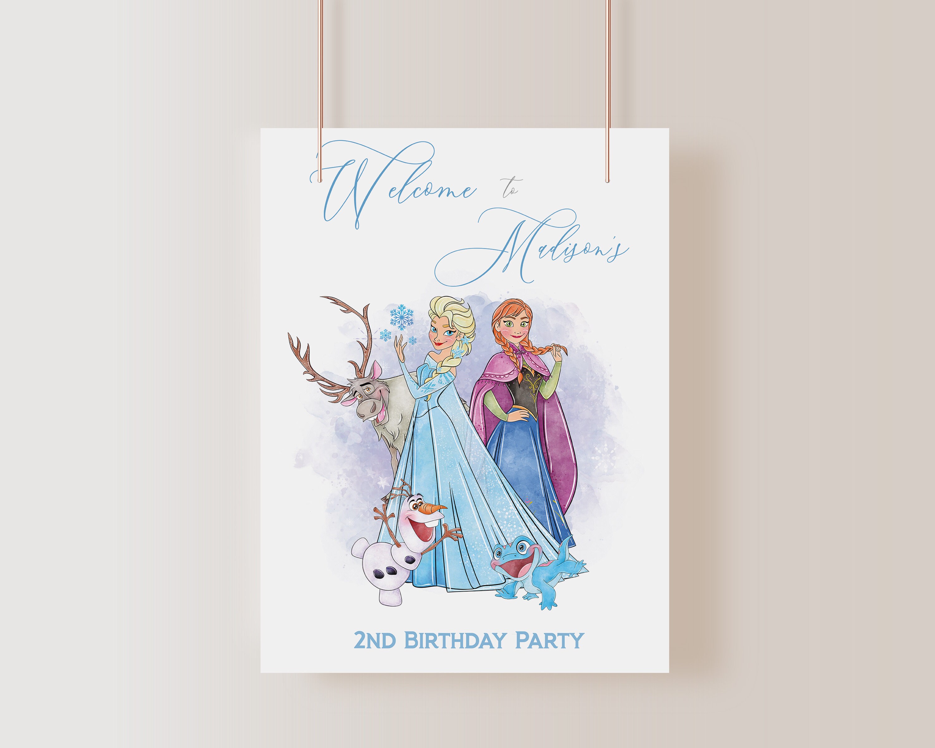 Editable Disney Frozen Birthday Party Welcome Sign, Frozen Party Decor ...
