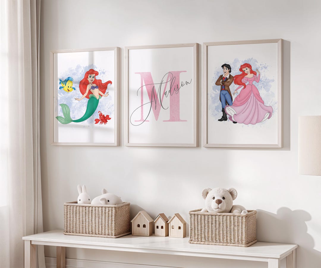 Personalized Princess Ariel Nursery Decor: Little Mermaid Art Prints ...