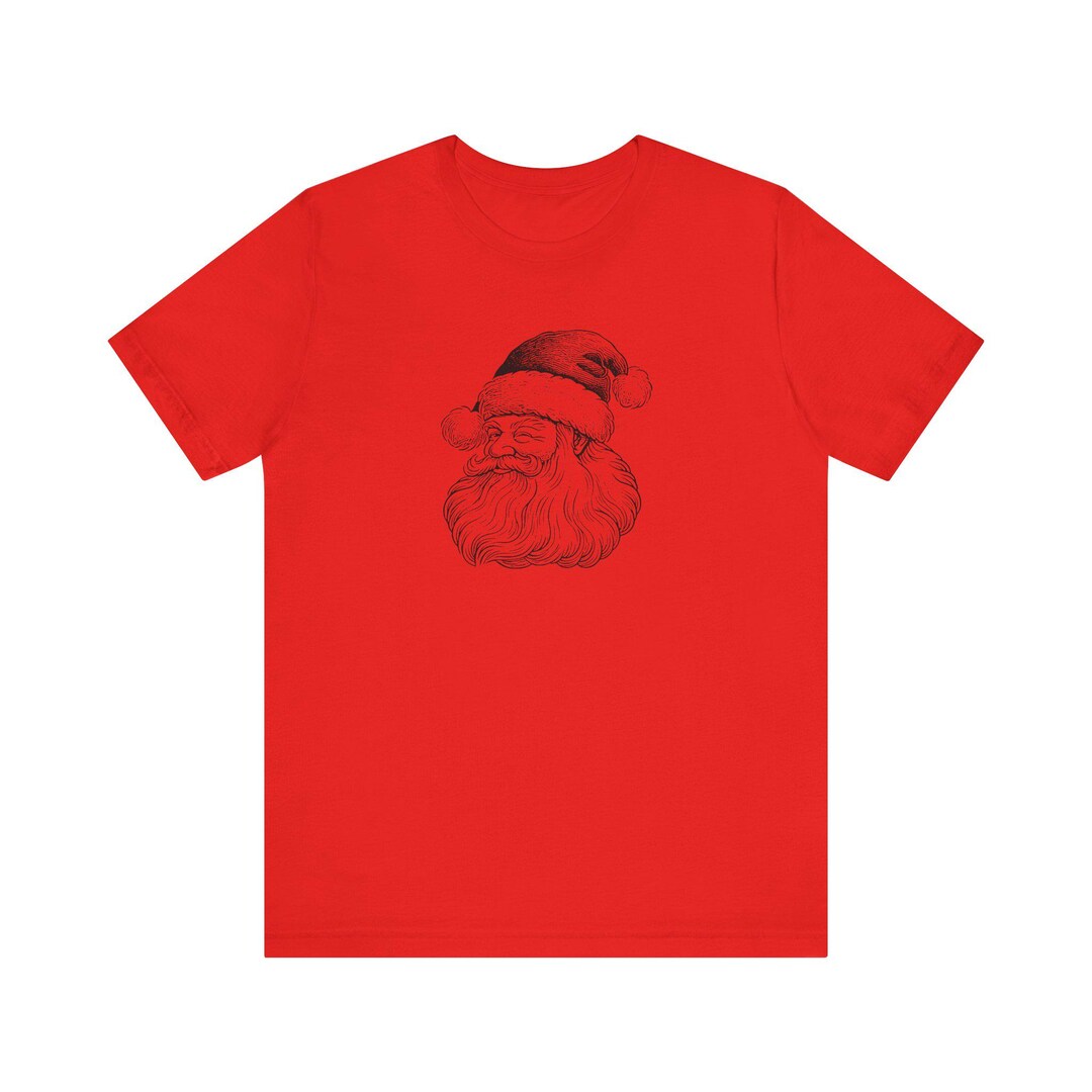 Classic Winking Santa Face Tee Vintage Christmas Graphic Tee - Etsy