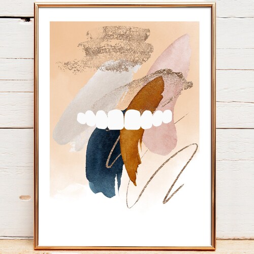 Veneers-boho Dental Designs Abstract Dental Art Printable - Etsy