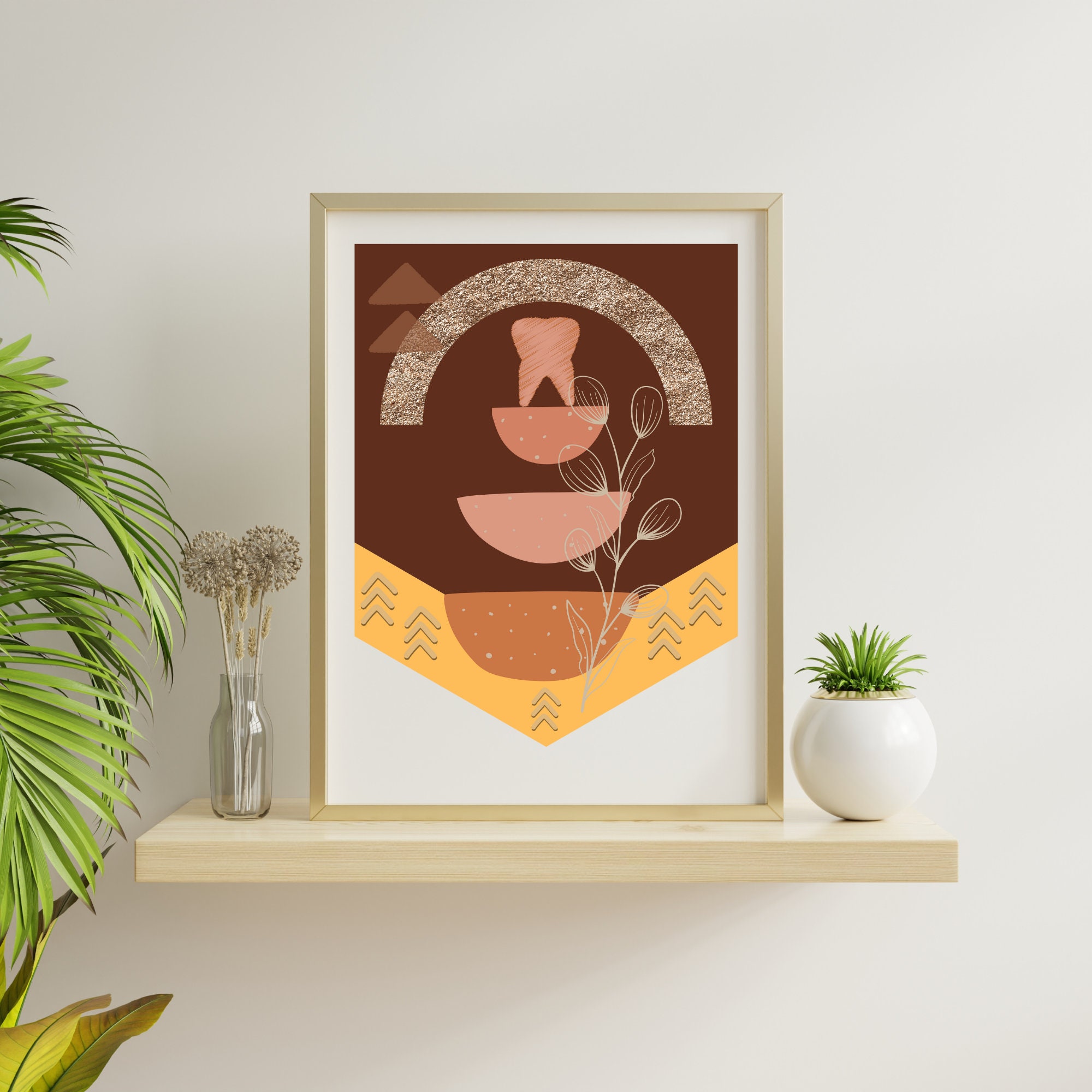 Boho Tooth Flag-boho Dental Designs, Abstract Dental Art, Printable ...