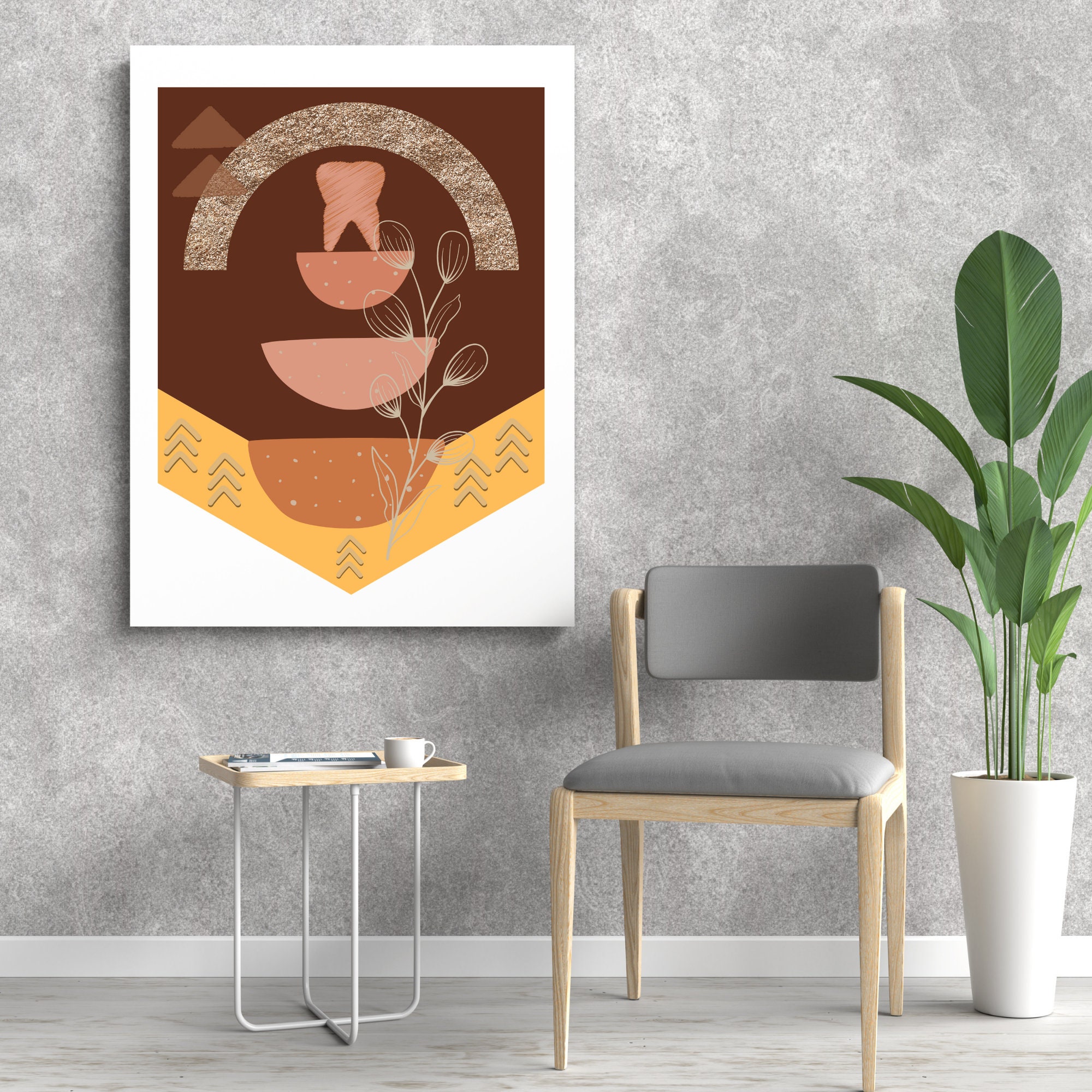 Boho Tooth Flag-boho Dental Designs, Abstract Dental Art, Printable ...