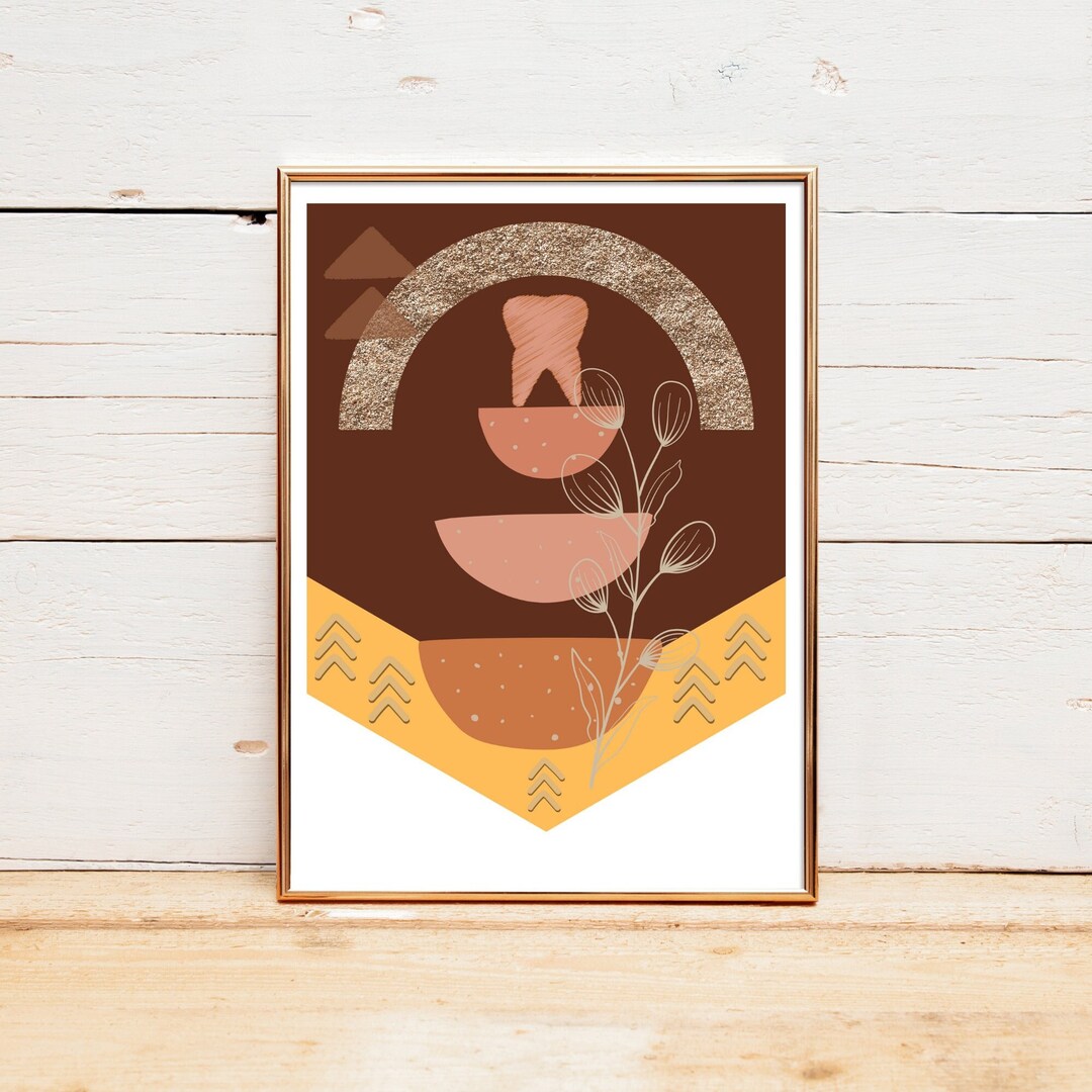 Boho Tooth Flag-boho Dental Designs, Abstract Dental Art, Printable ...