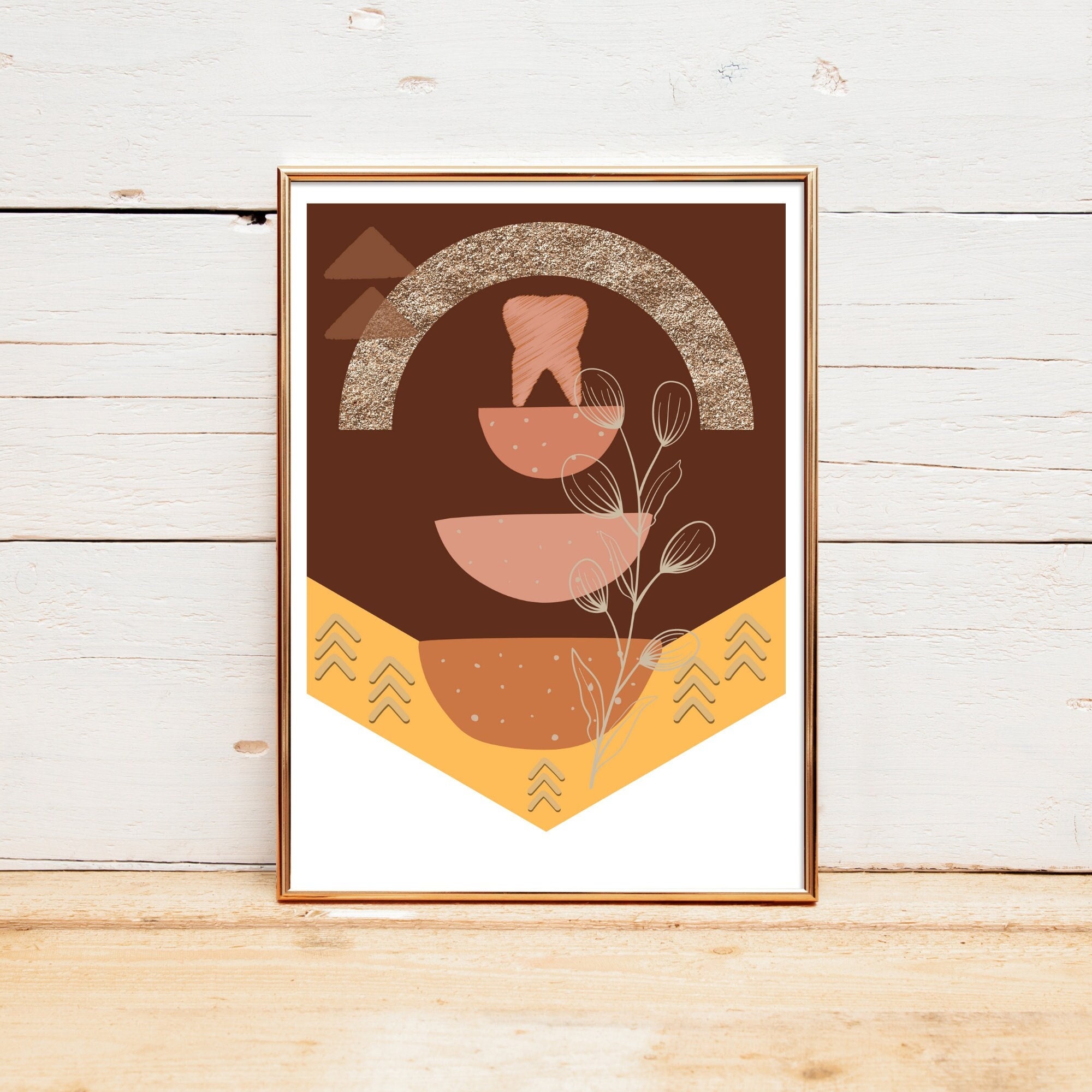 Boho Tooth Flag-boho Dental Designs, Abstract Dental Art, Printable ...