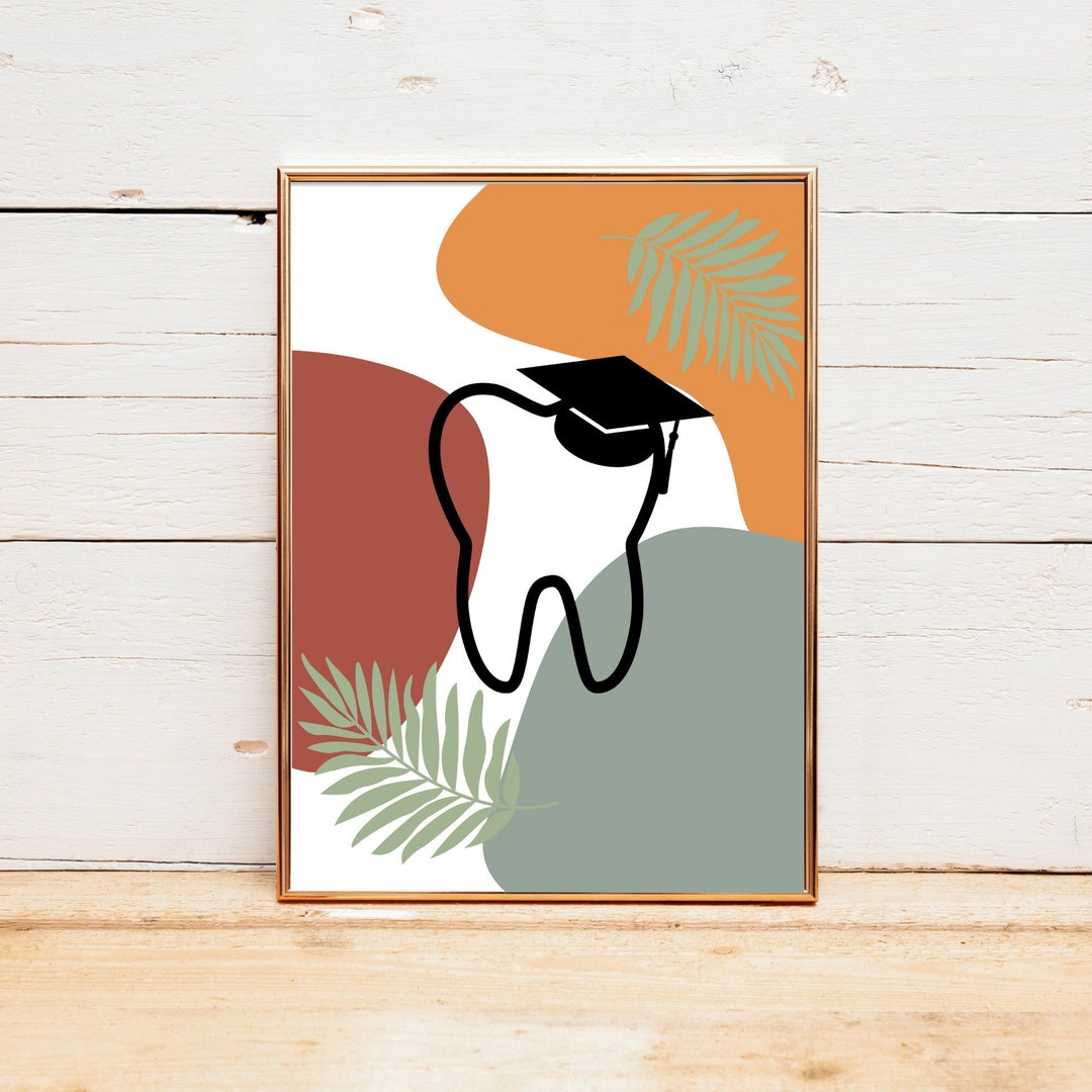 Dental Graduation_boho Leaves, Boho Dental Designs, Abstract Dental Art ...