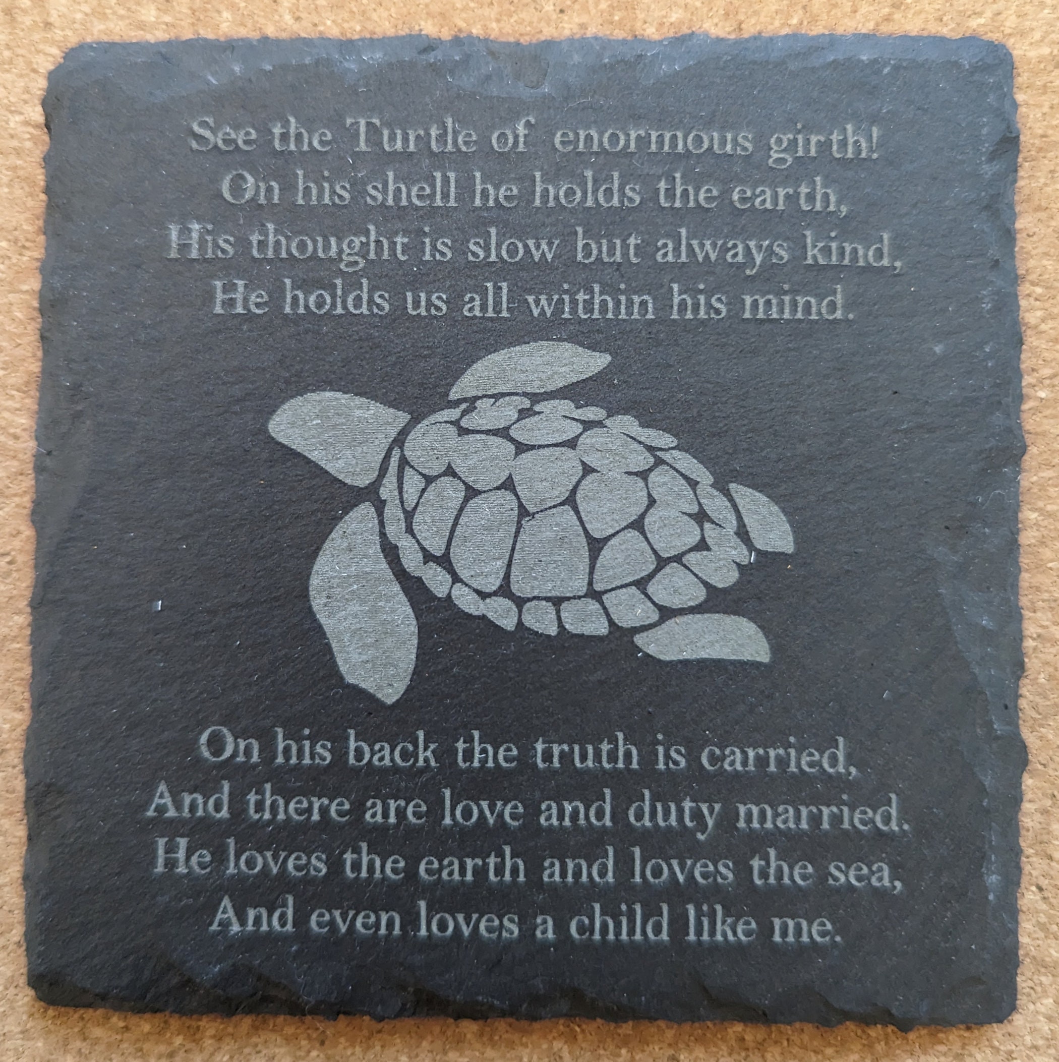 4 Slate Coaster Turtle Guardian Poem From Stephen King's the Dark Tower ...