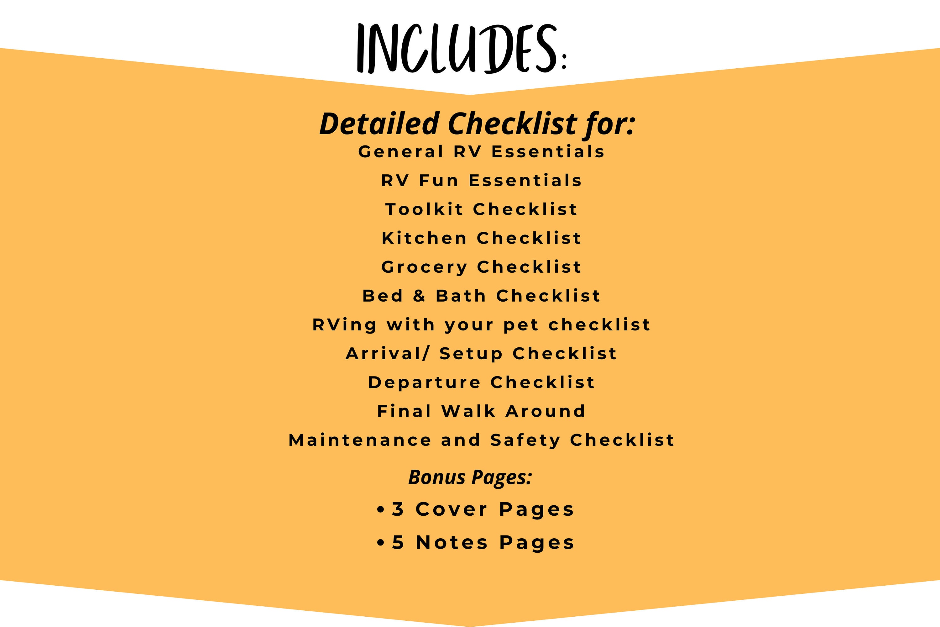 Most Essential Printable RV Checklists With 3 Cover Options(general RV ...
