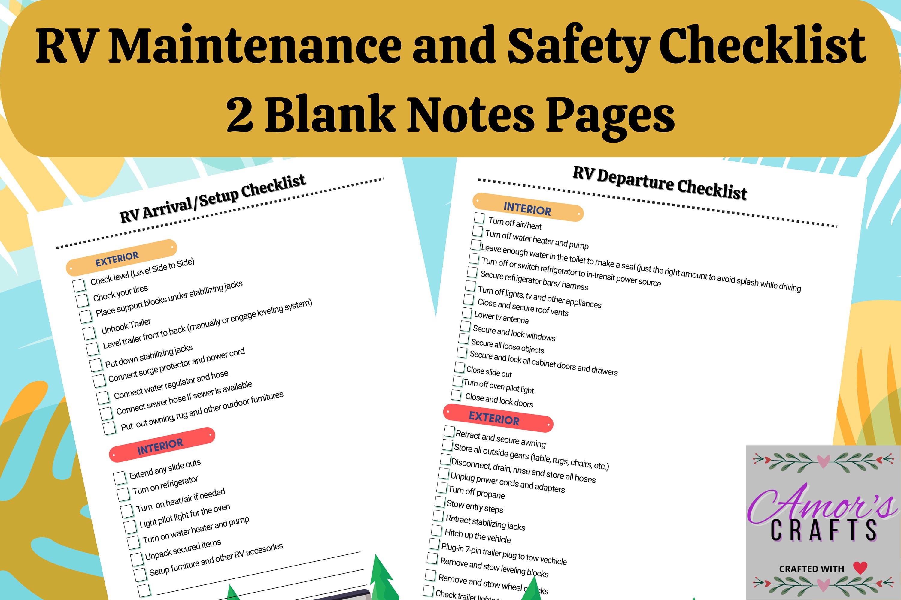 Complete & Basic RV Checklist Easy to Follow General RV Essentials ...