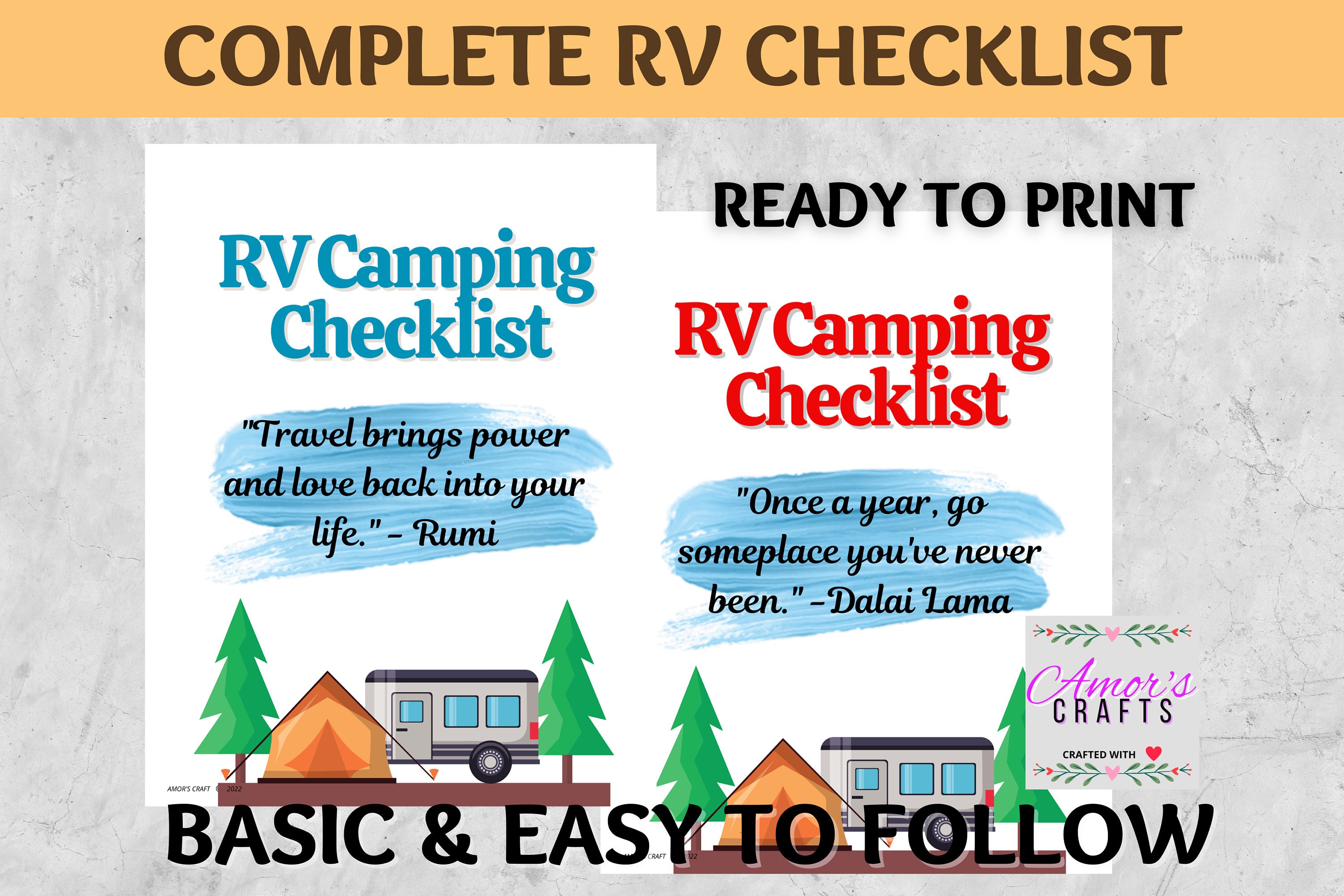 Complete & Basic RV Checklist Easy to Follow General RV Essentials ...