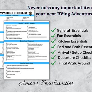 Digital RV Camping Checklist Complete Easy to Follow - 1 Page Back to ...