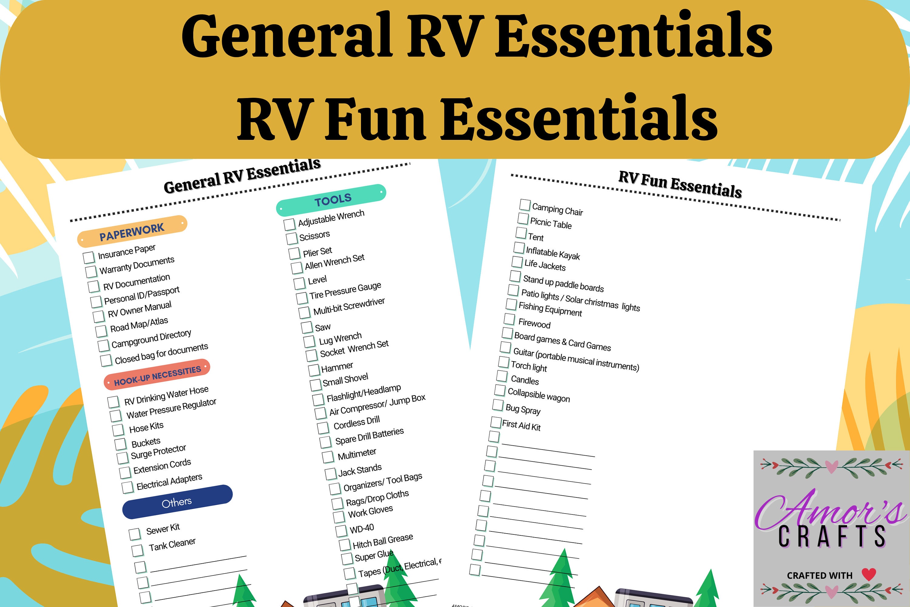 Complete & Basic RV Checklist Easy to Follow General RV Essentials ...