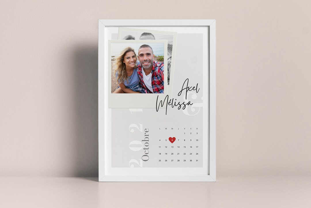 Personalized Poster First Names Calendar Meeting Date Couple Gift ...