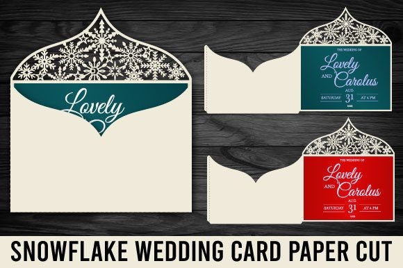 Snowflake Wedding Invitation Card Bundle Original Design - Etsy