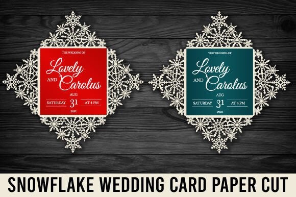 Snowflake Wedding Invitation Card Bundle Original Design - Etsy