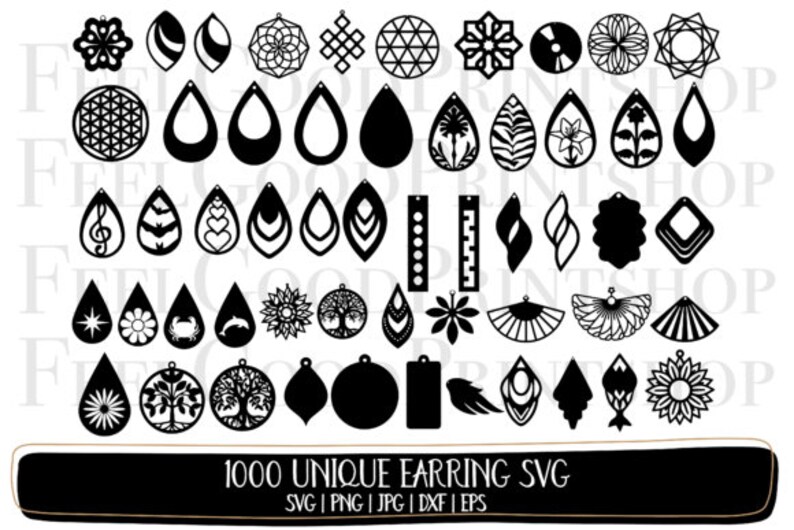 Earring SVG Bundle 1000 Earrings Cut Files Leather - Etsy