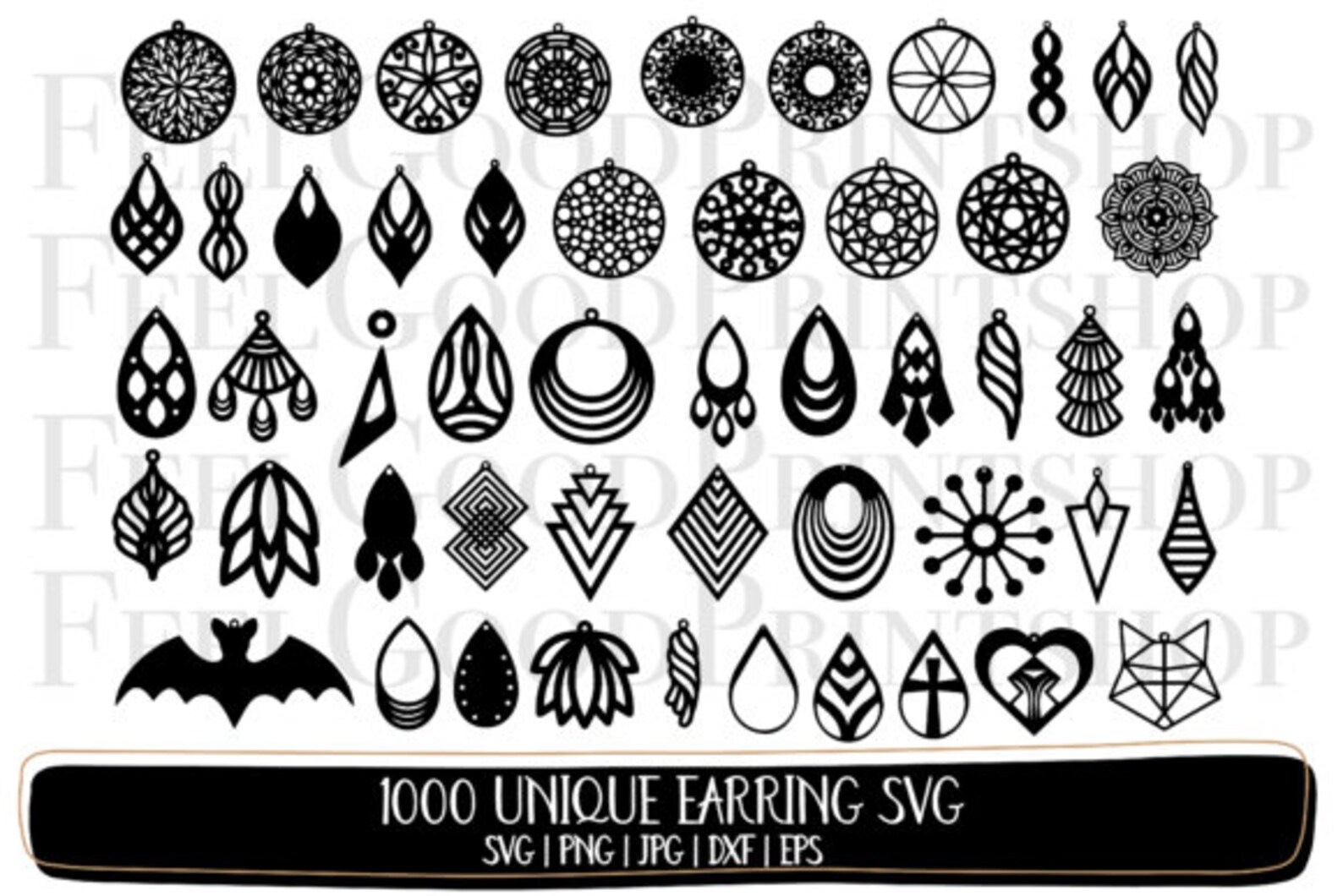 Earring SVG Bundle 1000 Earrings Cut Files Leather - Etsy