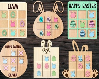 Easter Themed Tic Tac Toe Board SVG Laser Cut File - Etsy
