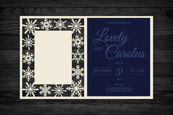 Snowflake Wedding Invitation Card Bundle Original Design - Etsy
