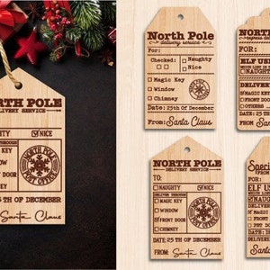 EDITABLE North Pole Delivery Tags, Christmas Gift Tag, Lump of Coal ...